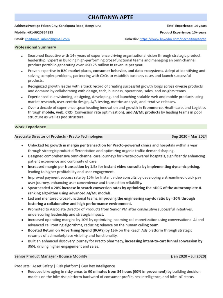 Chaitanya Apte Resume | PDF | Mobile App | Android (Operating System)