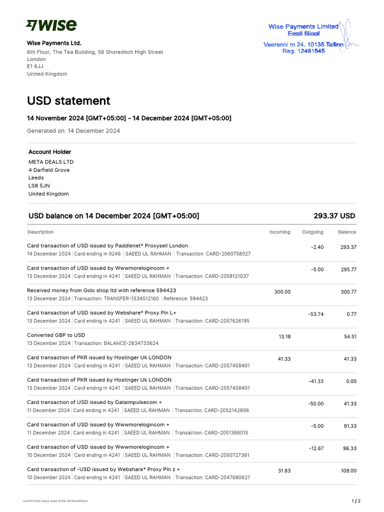Statement 4 | PDF | Banking | Business