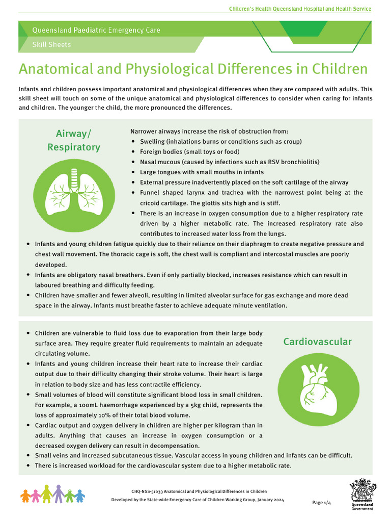 Anatomical Differences in Children | PDF | Respiratory Tract ...