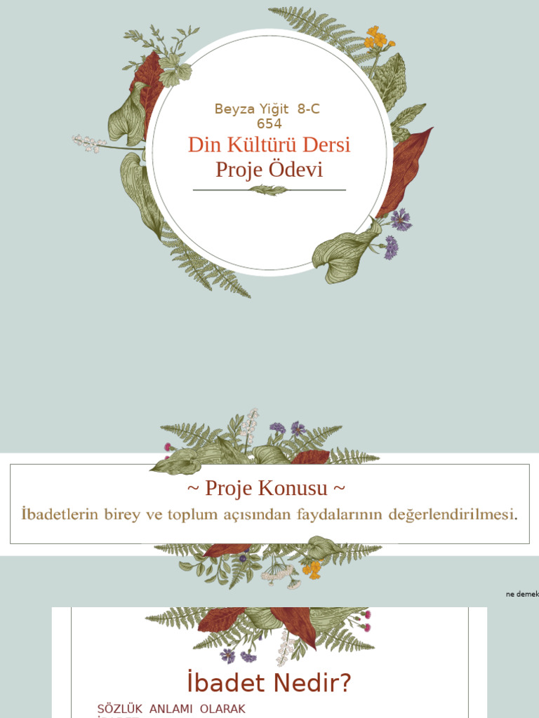 Din Kültürü Proje Sunumu | PDF