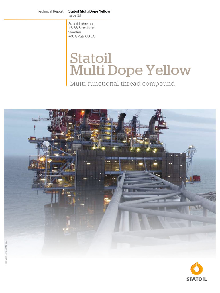 Statoil Multi Dope Yellow Kierretahna (EN) | PDF | Lubricant | Pipe ...
