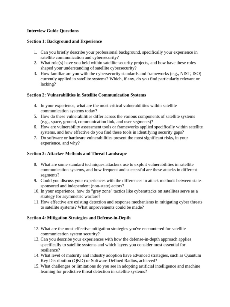 Interview Guide Questions | PDF | Computer Security | Security