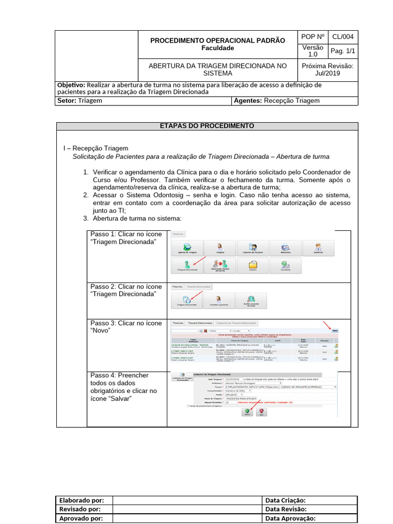 POP 004 - TD Abertura Turma (2) | PDF