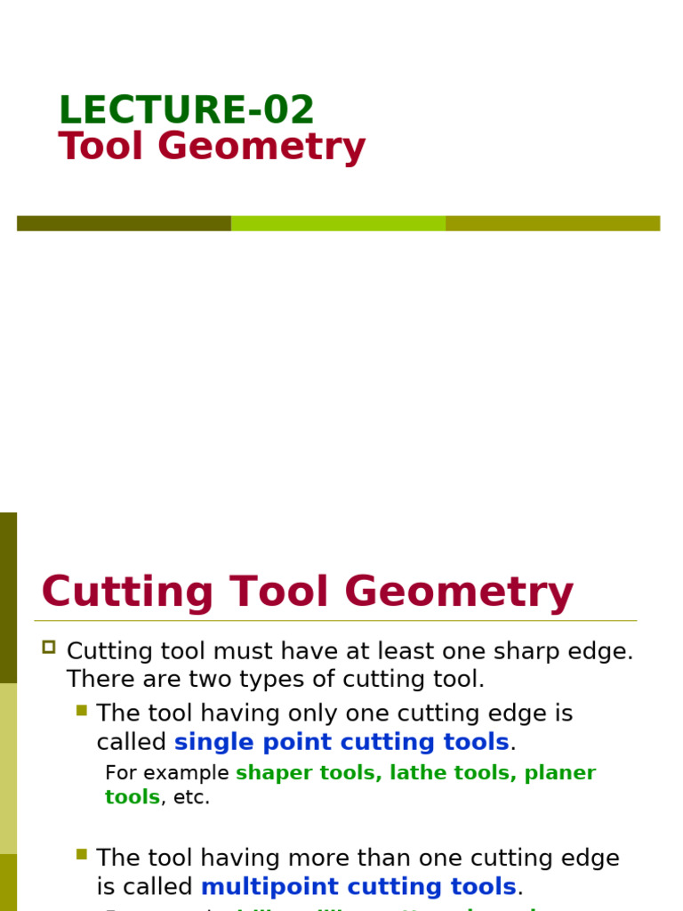 Lecture 2 - Tool Geometry | PDF | Perpendicular | Coordinate System