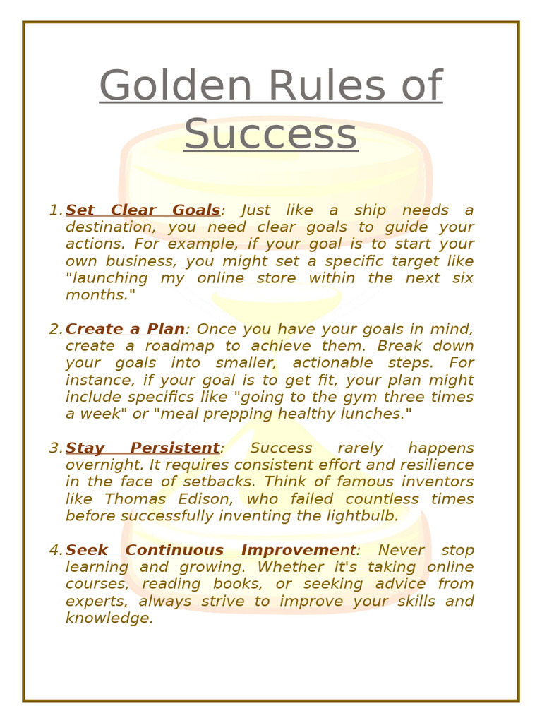 Golden Rule of Success | PDF | Goal | Cognition