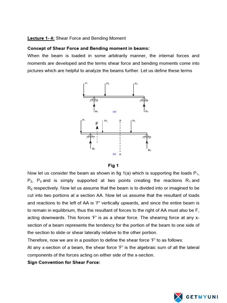 Mechanical Engineering Mechanics of Solids Shear Force and Bending ...