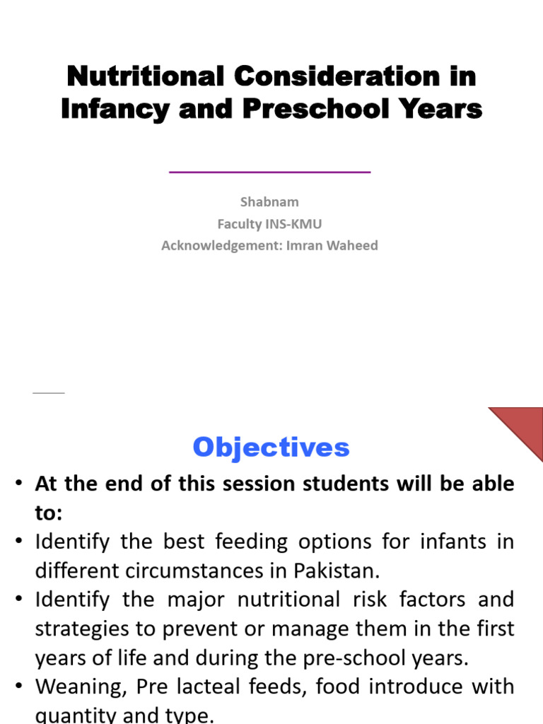Lect-3. Nutritional Consideration in Inf... - 1 | PDF | Breastfeeding | Breast Milk