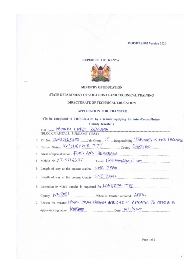 Teacher Transfer Application Guidelines | PDF