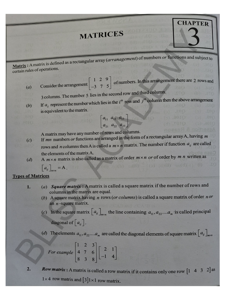 Matrices (1) | PDF