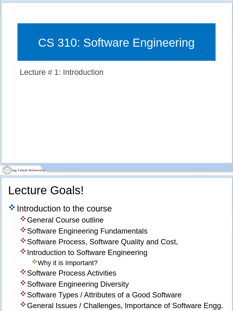 Lect 01 - Introduction (SoftwareEngineering) | PDF | Software | Engineering