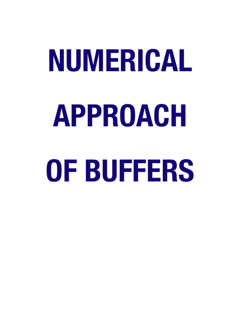 Ie Numerical Approach - Buffers | PDF | Buffer Solution | Ph