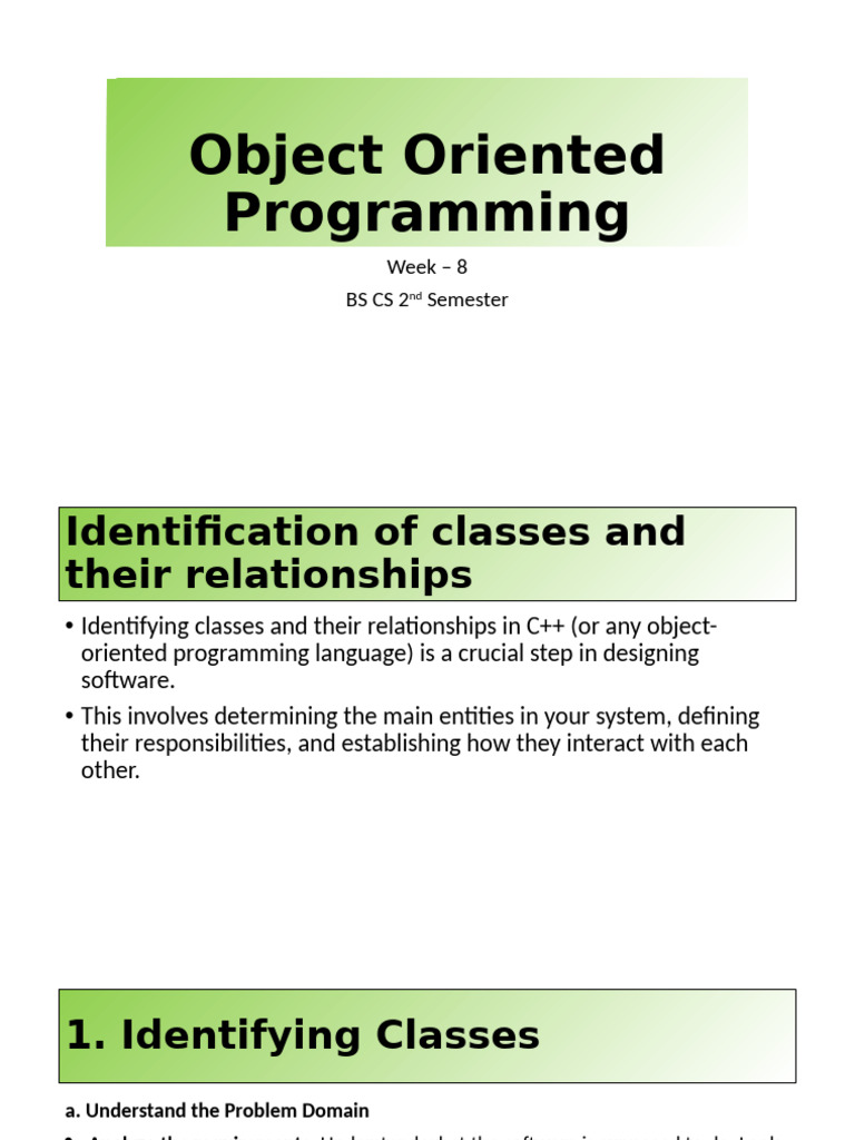 Week 8 | PDF | Class (Computer Programming) | System