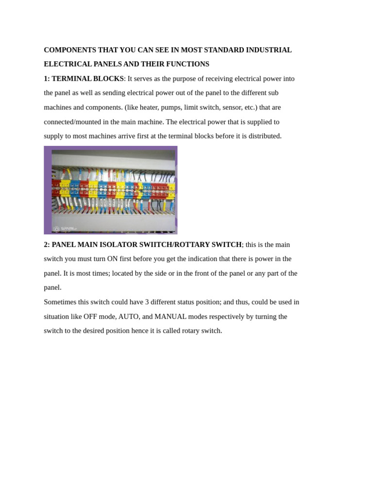 Key Components of Industrial Control Panels | PDF | Switch ...