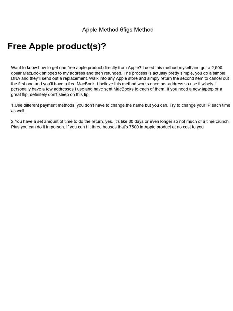 Free MacBook via Apple Method | PDF