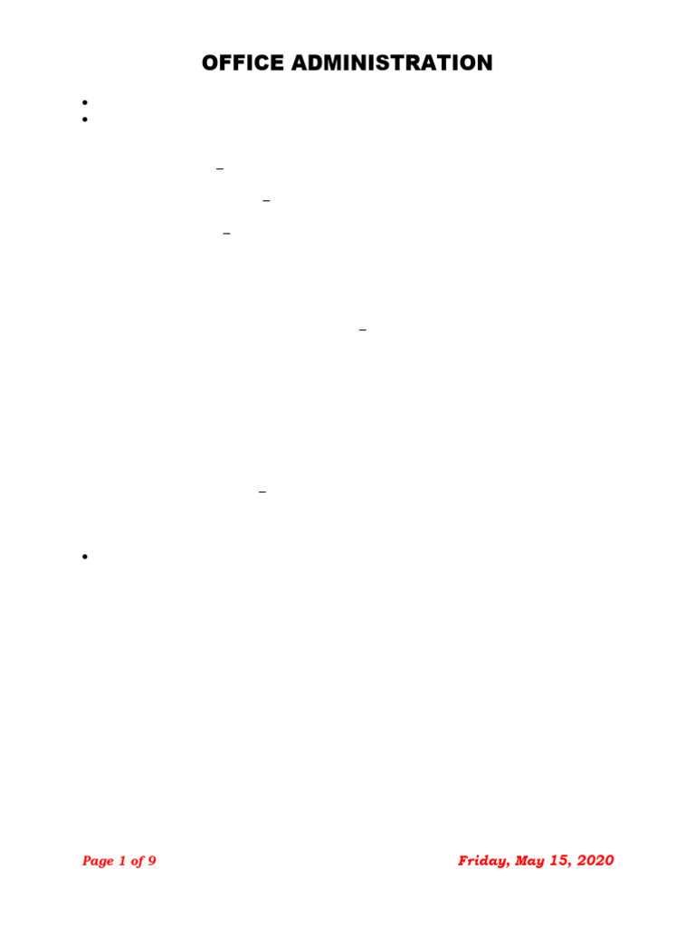 Office Administration - Notes (1) Everything | PDF | Typewriter ...