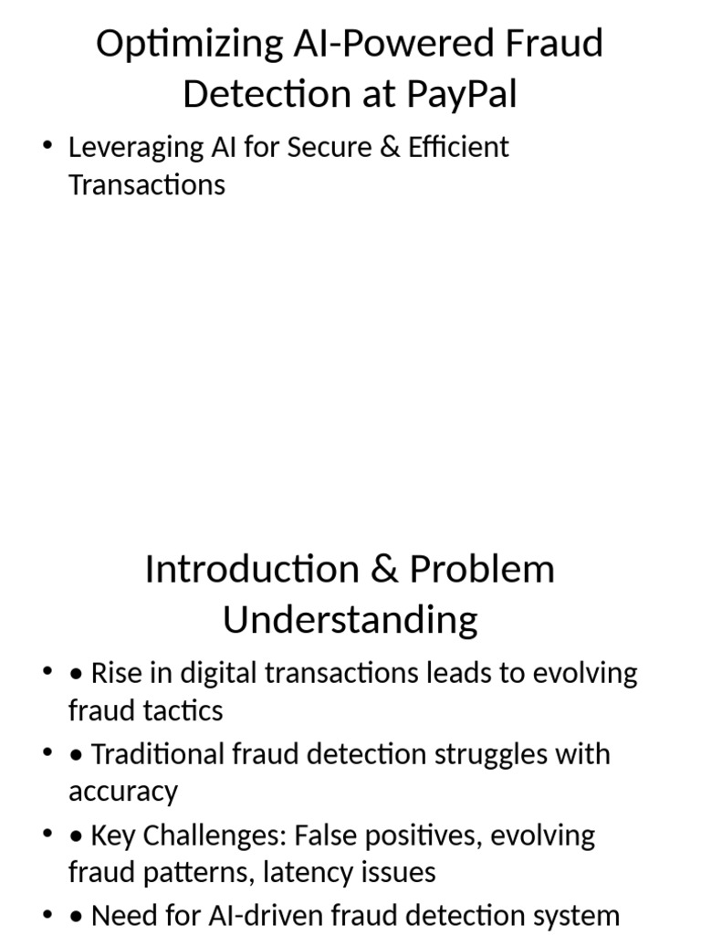 PayPal Fraud Detection PPT | PDF | Artificial Intelligence ...