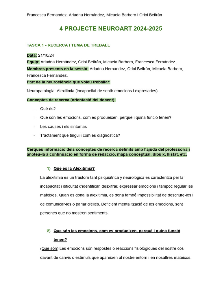 Tasca 1 - Recerca I Tema | PDF