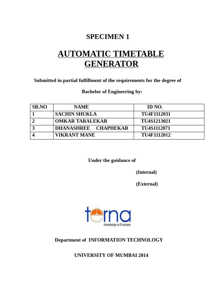 Automatic Timetable Report | PDF | Databases | Password