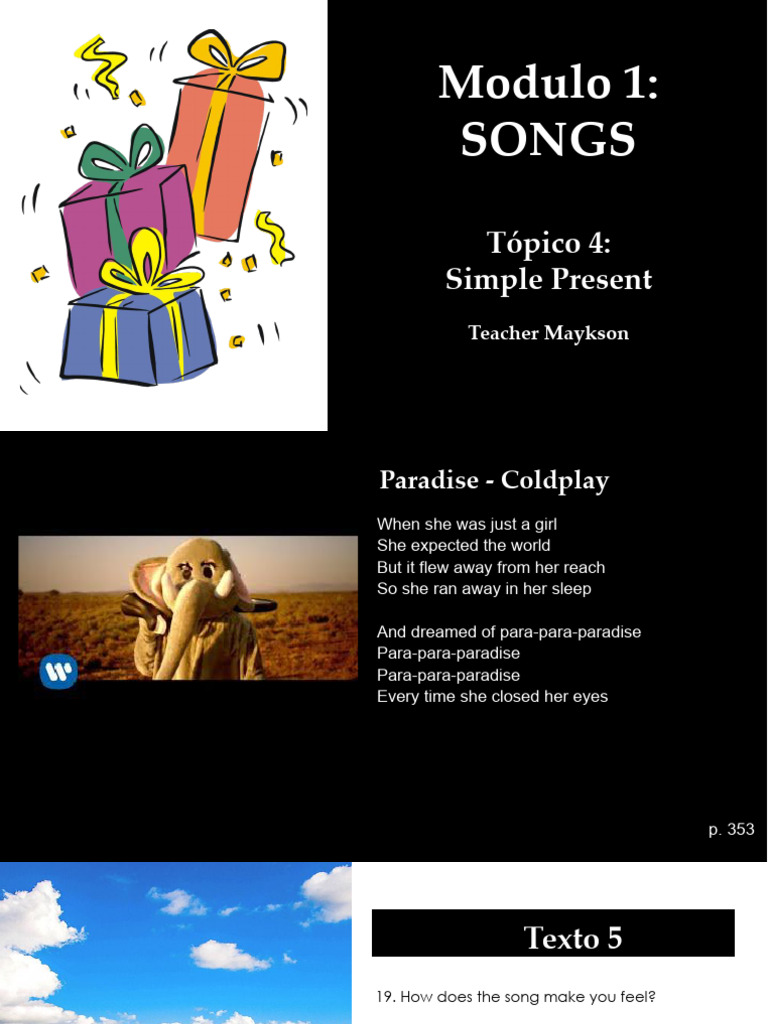 1º Ensino Médio - MODULE 1 - TOPIC 4 (SIMPLE PRESENT) | PDF | Semantic Units | Linguistic Typology
