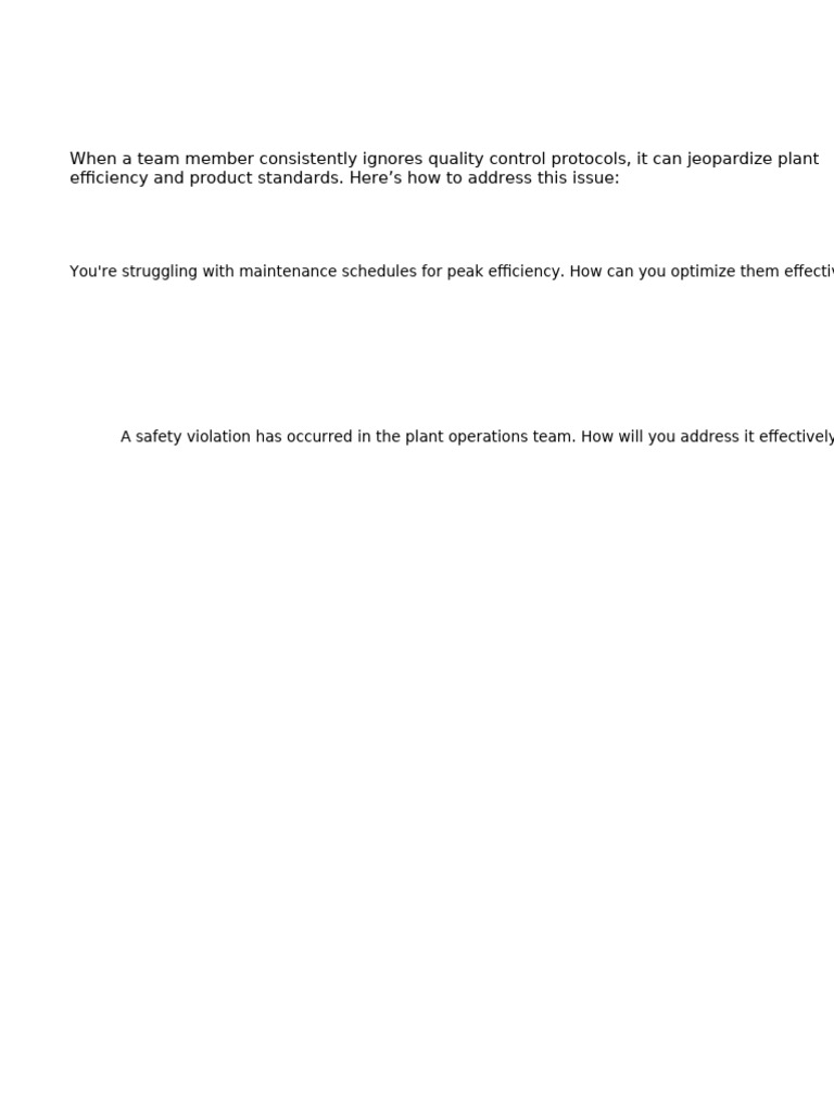 Plant Operations Troubleshooting | PDF