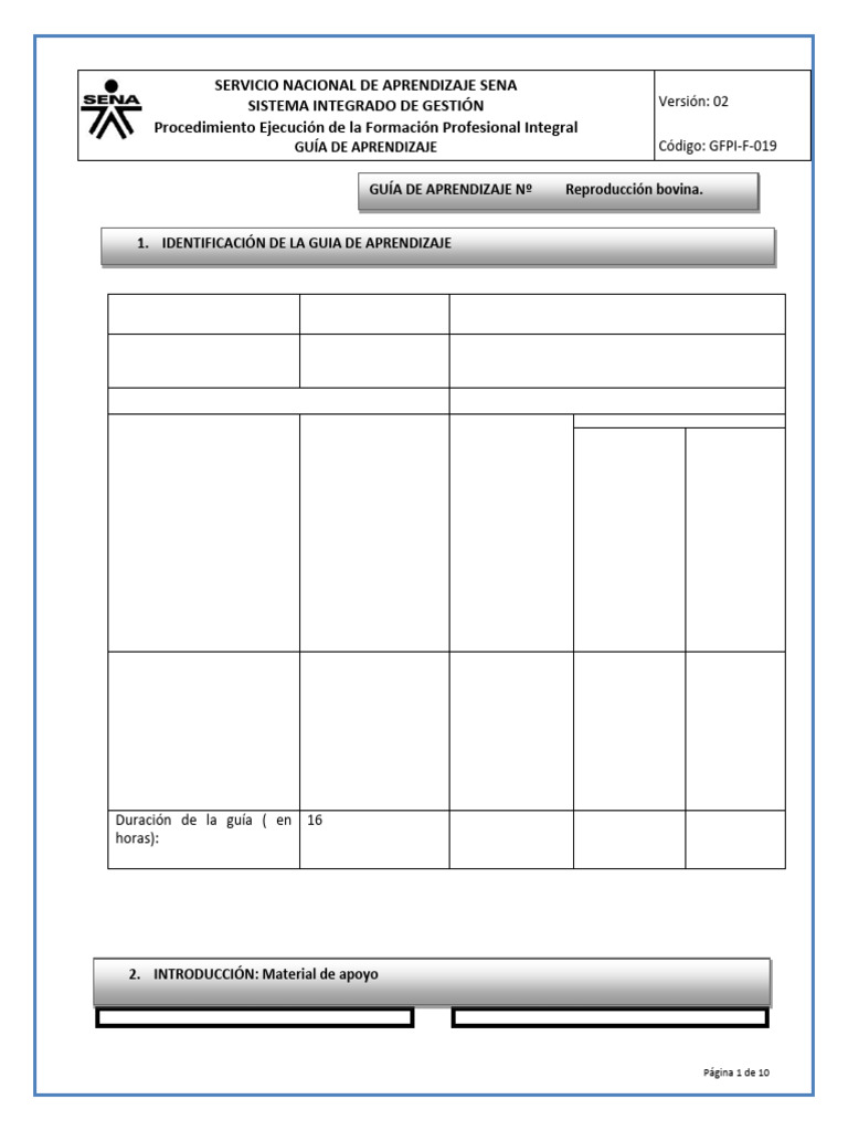 GFPI-F-019 - Formato - Guia - de - Aprendizaje - Biotecnologia de La Reproduccion 2017 | PDF ...