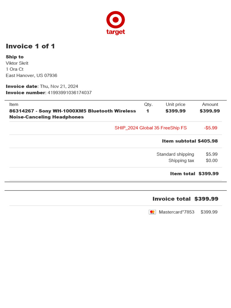 Orders - Invoice Details 41993991036174037 | PDF