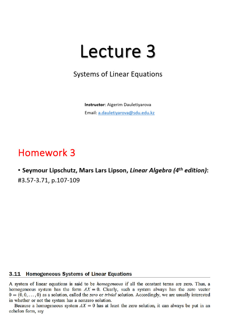 Lecture 3_Linear Algebra | PDF