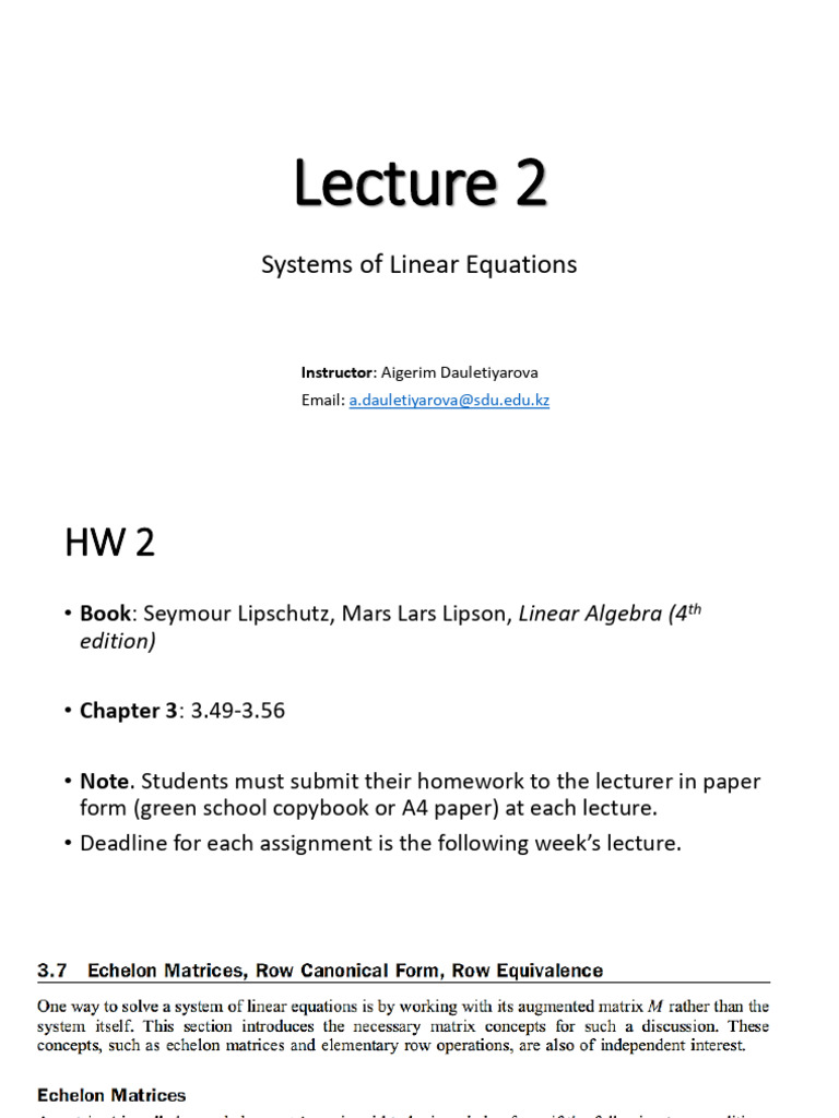 Lecture 2 Linear Algebra Pdf