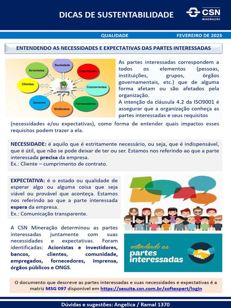 Necessidades e Expectativas das Partes Interessadas | PDF