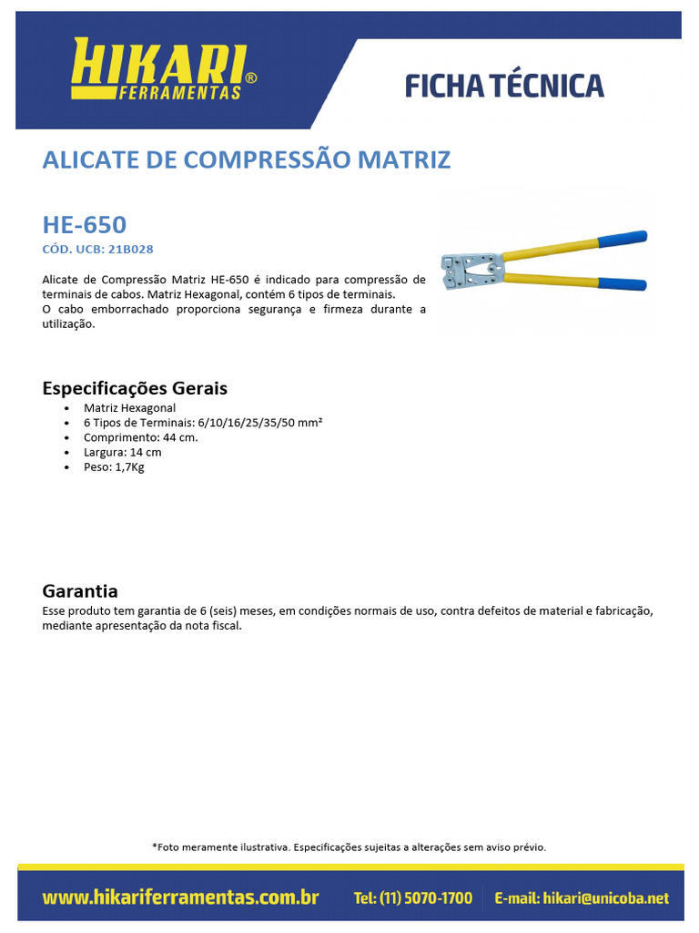 20200406171049-ficha_tecnica_hikari_Alicate_de_Compressao_Matriz_HE-650 ...