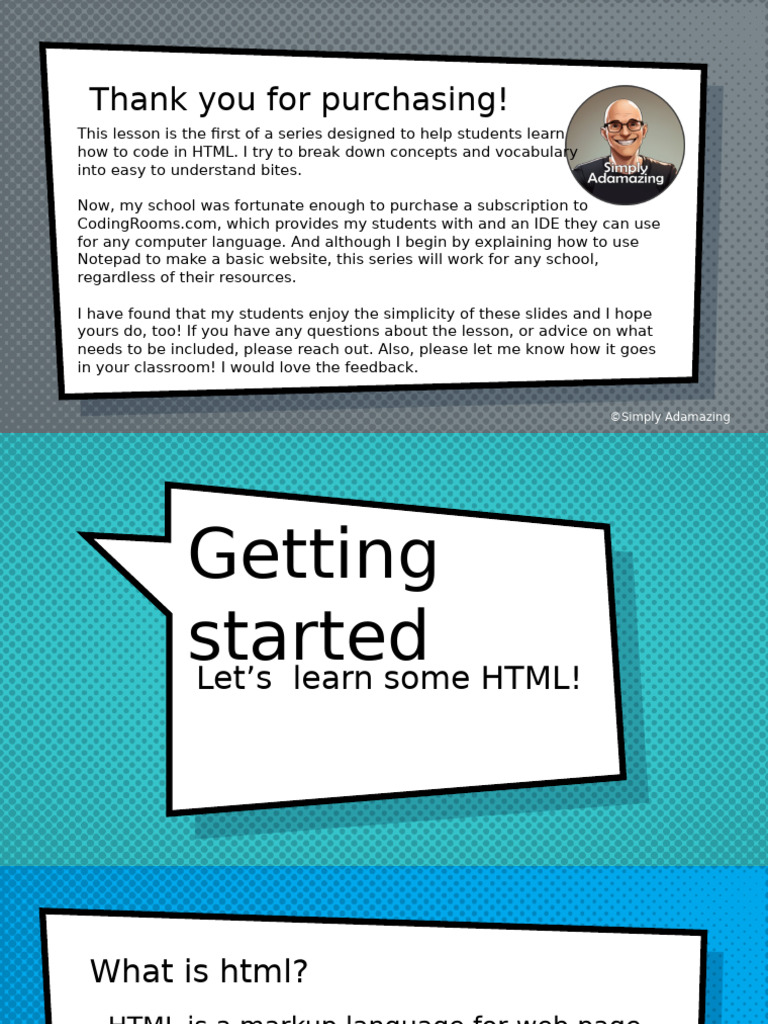 Lesson 1 - Getting Started | PDF | Html Element | Html