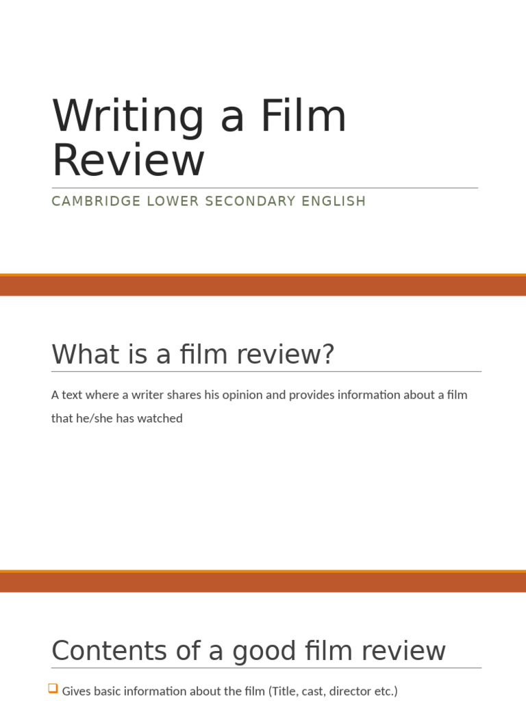 Writing A Film Review | PDF