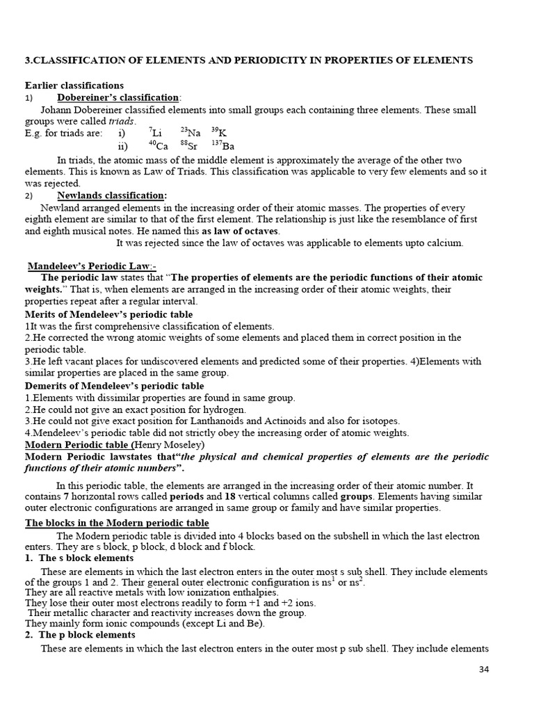 Classification of Elements in Periodic Table | PDF | Ion | Periodic Table