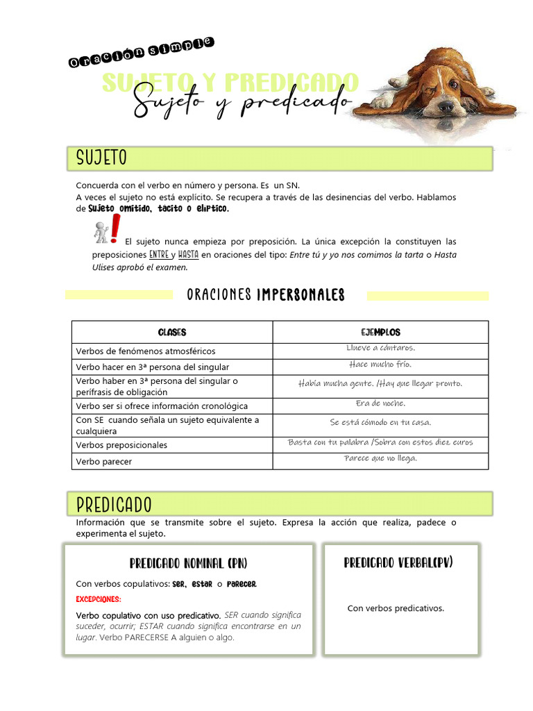 Sujeto y Predicado en Oraciones | PDF | Verbo | Asunto (gramática)