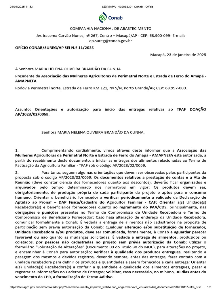 32 - Sei - Mapa - 40208839 - Conab - Ofício | PDF