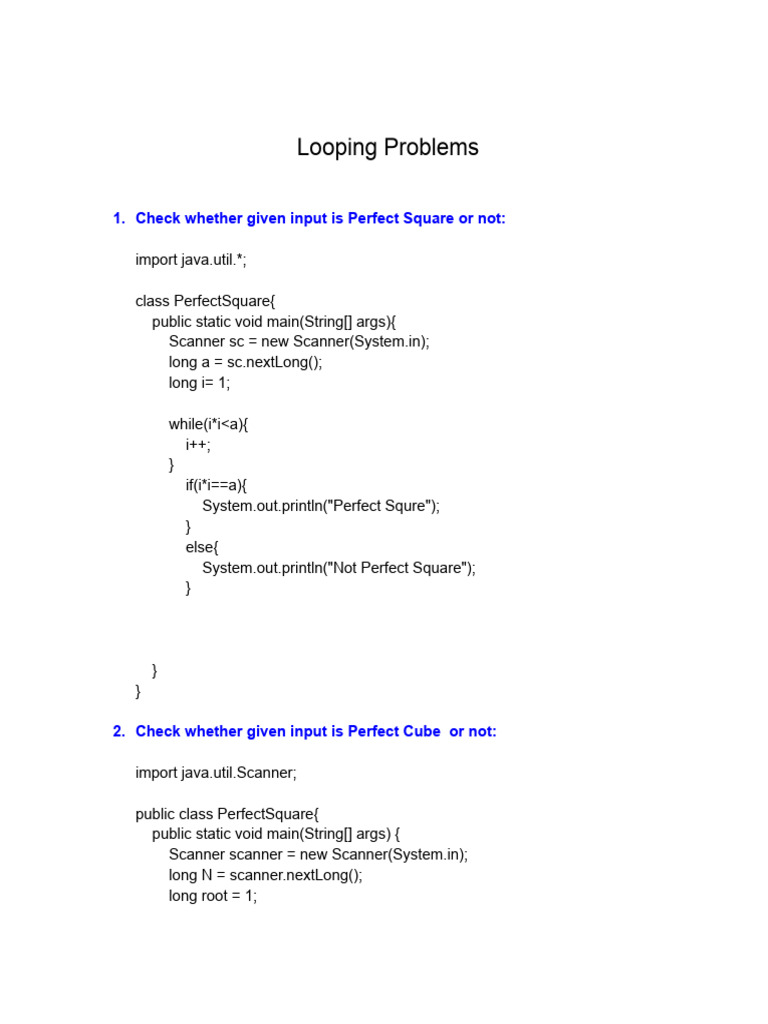 Looping Problems | PDF | Computer Programming | Applied Mathematics