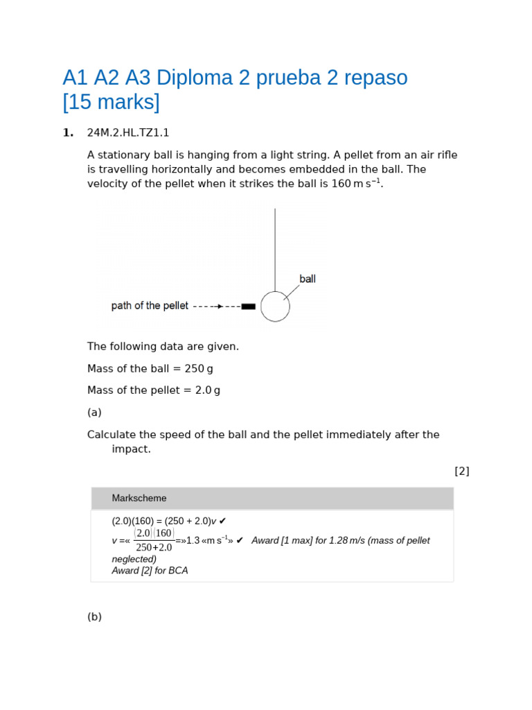 Physics Exam Solutions | PDF | Collision | Force