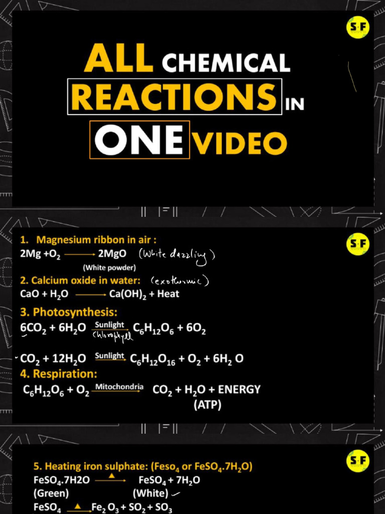All Reaction in One Video 10th | PDF
