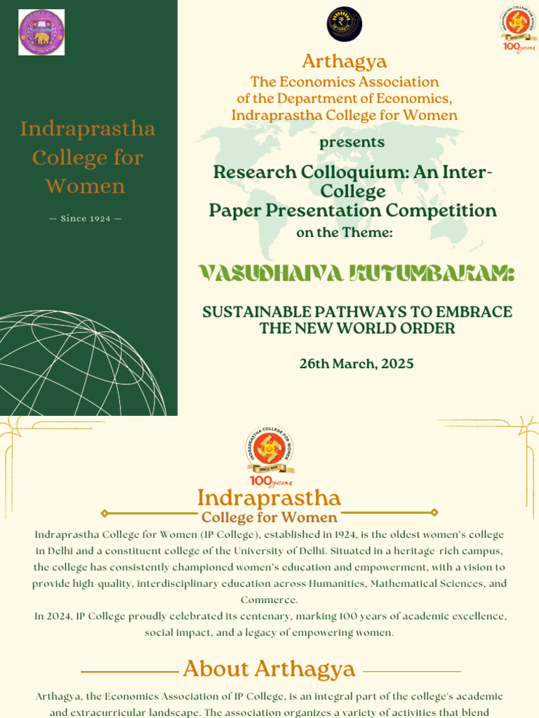 Research Colloquium-Vasudhaiva Kutumbakam | PDF | Sustainability ...