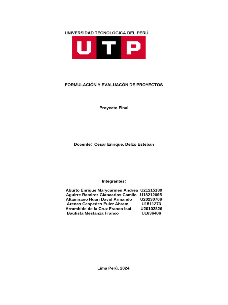 Proyecto final-FEP-2024 | PDF | Chocolate | Residuos
