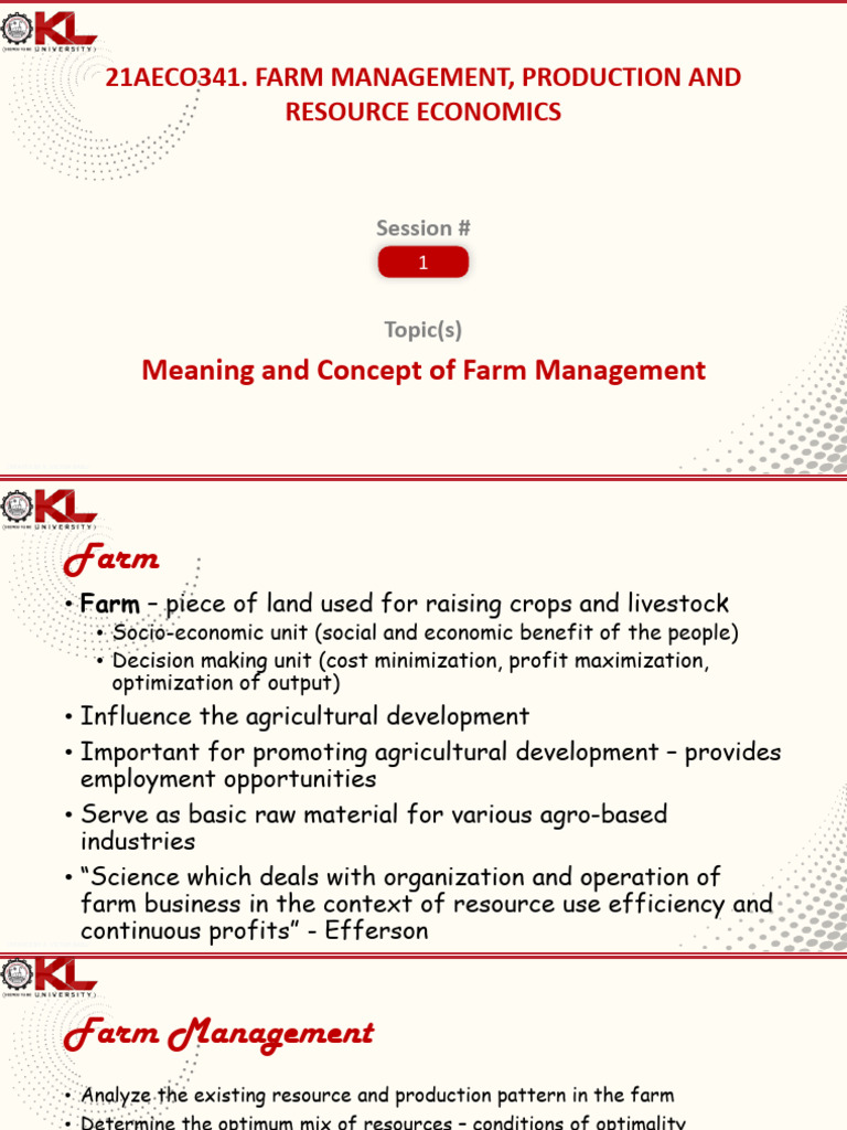Topic 1 - Farm Management | PDF | Agriculture | Cooperative