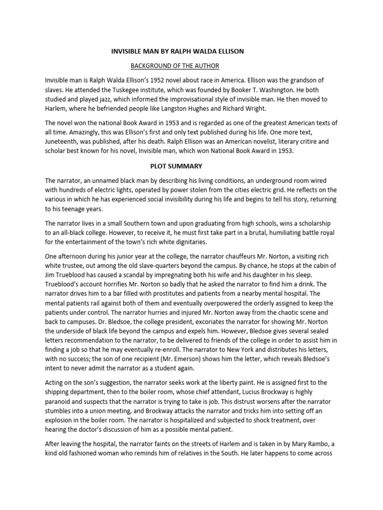 7518 - Invisible Man by Ralph Walda Ellison 2 | PDF