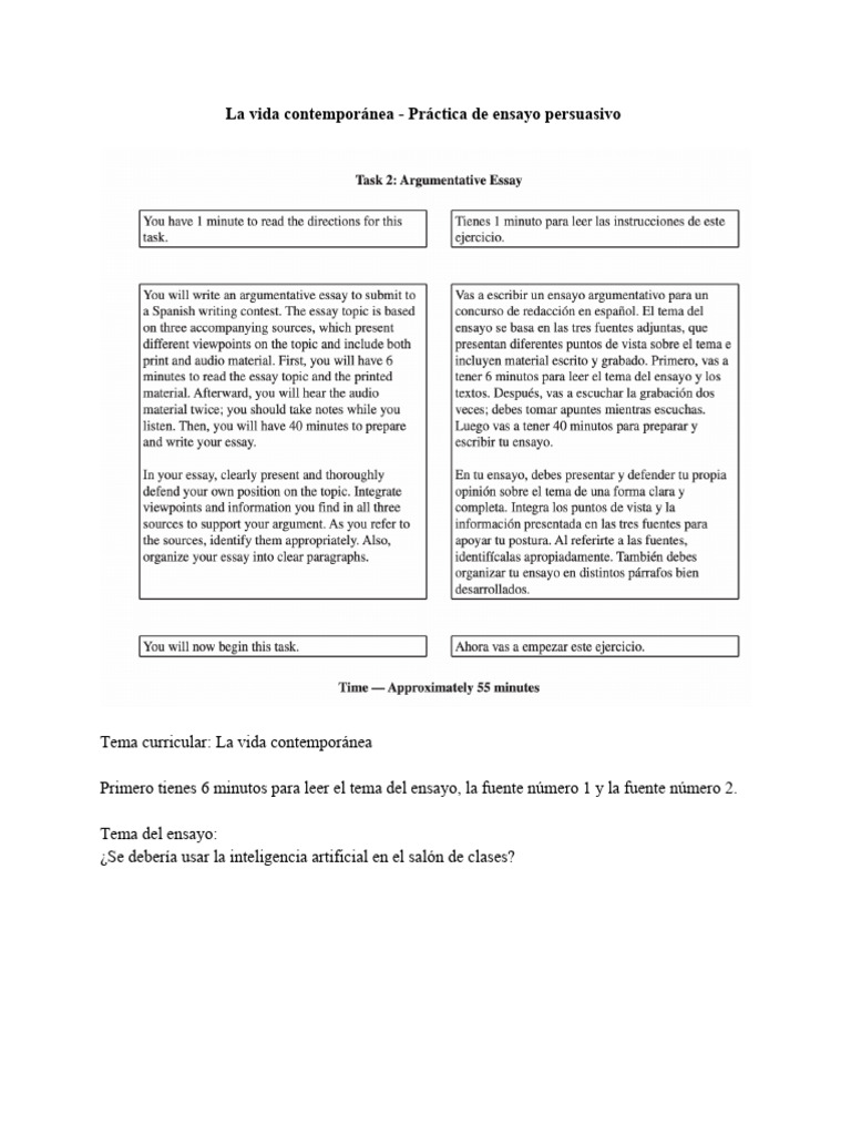 La Vida Contemporánea - Ensayo Persuasivo | PDF | Inteligencia ...