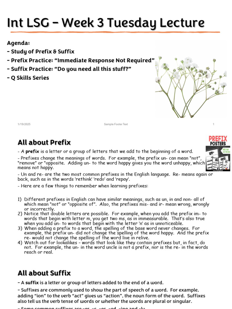 Int LSG – Week 3 Tuesday Lesson | PDF | Communication | Word