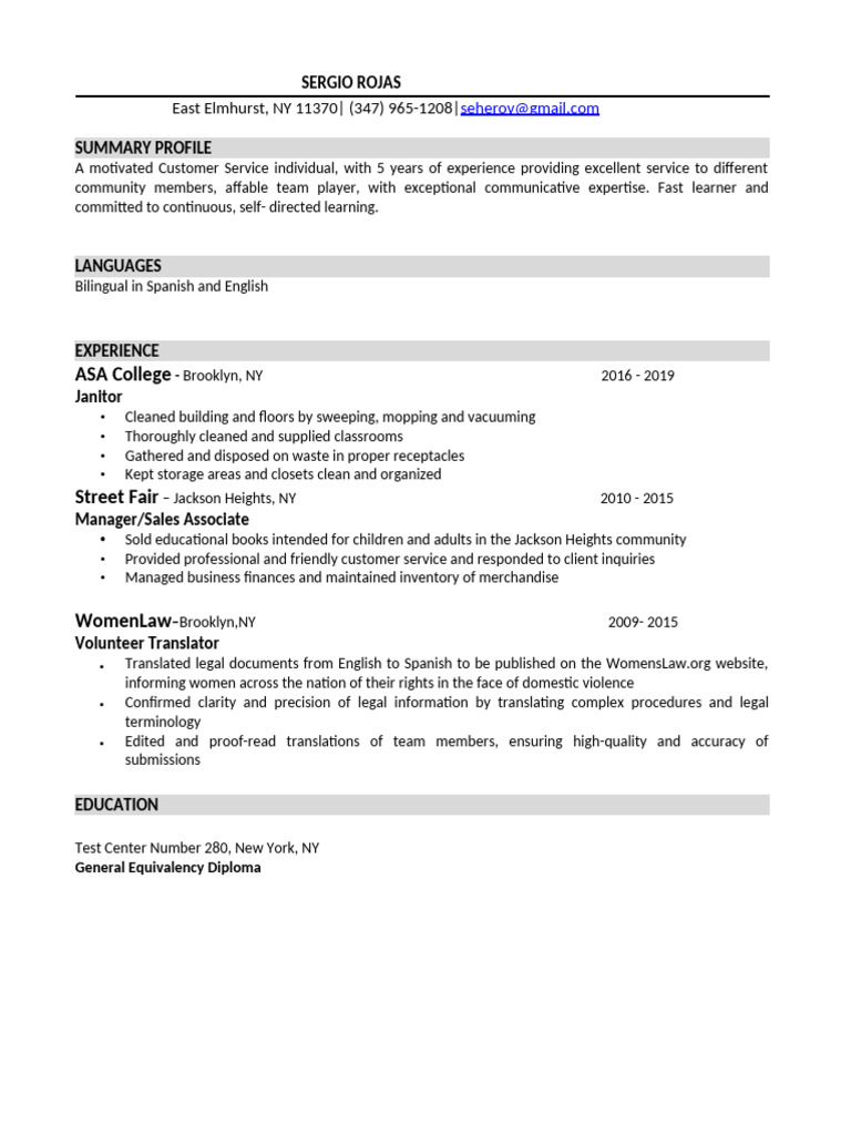 Sergio Rojas Edited Resume 2023 | PDF
