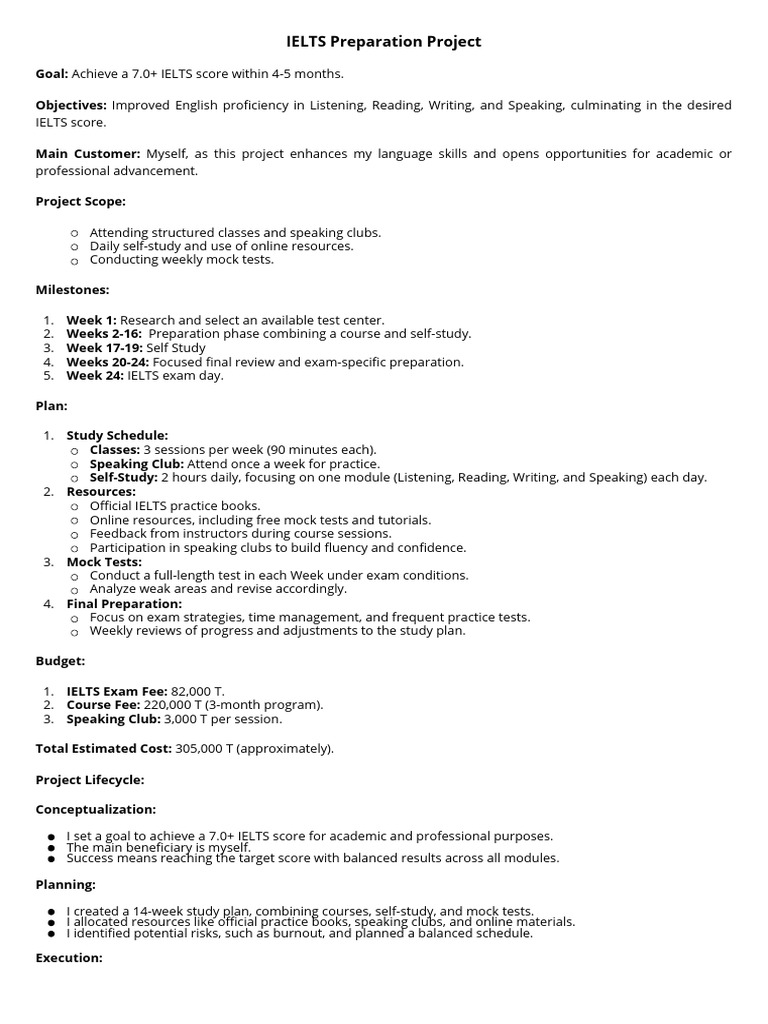 IELTS 7.0+ Prep Plan | PDF