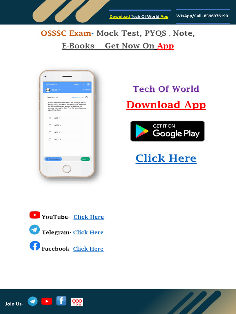 OSSSC JC Computer Questions 2017 by Techofworld.in | PDF