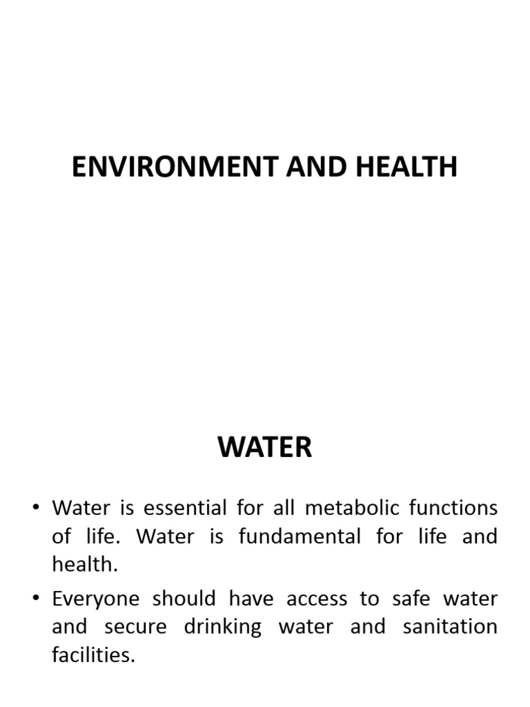1) Water - Environment& Health | PDF | Water | Drinking Water