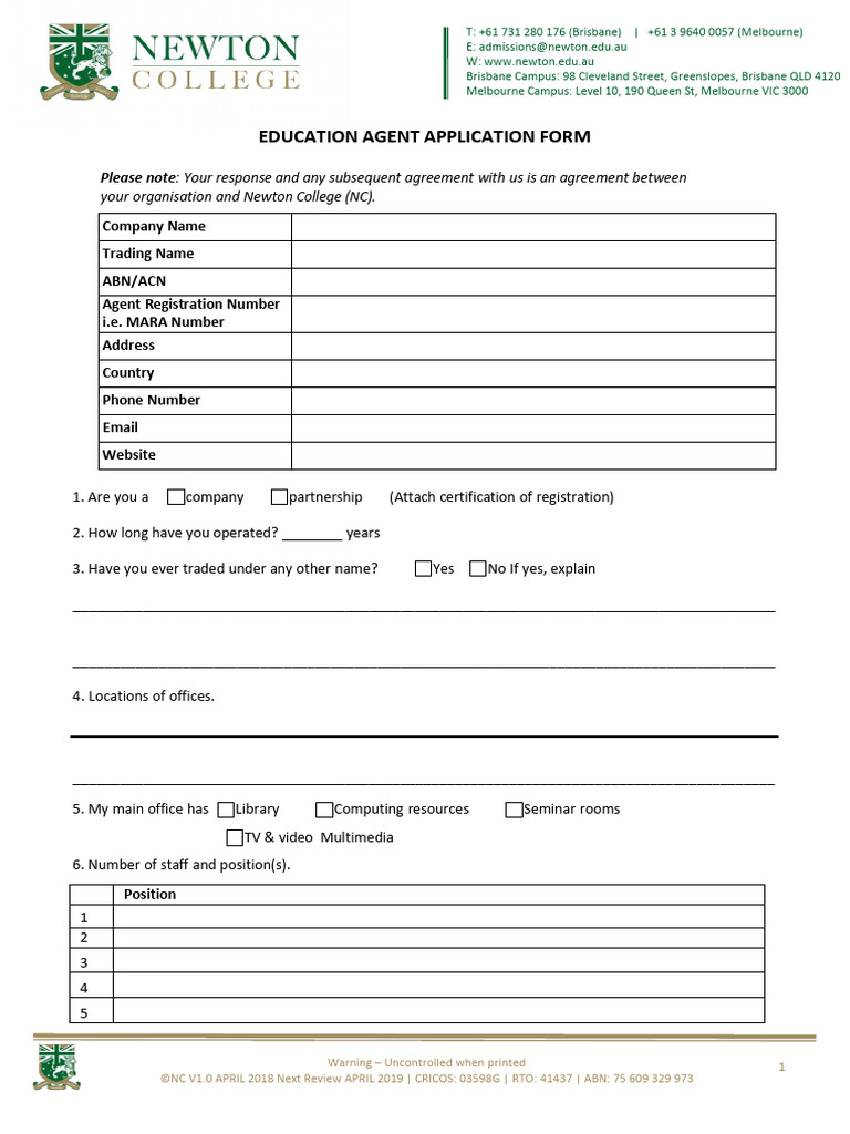 Agents Application Form - V1.2 | PDF | Justice | Crime & Violence