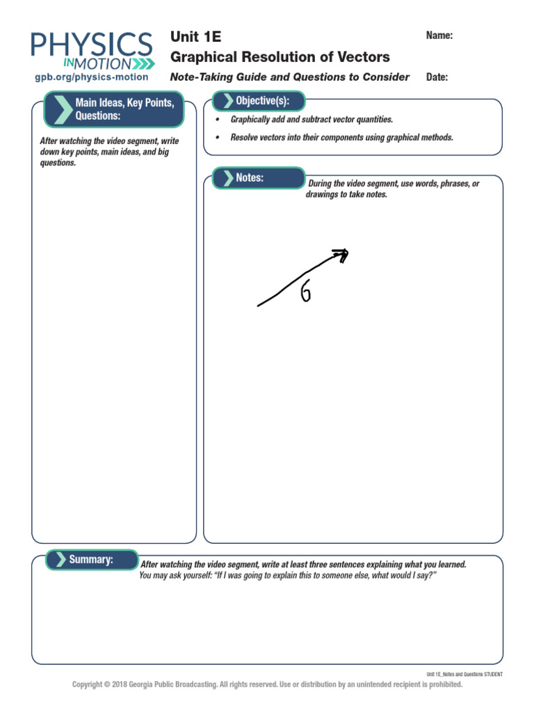 Unit_1E_Notetaking_Guide_and_QuestSTUDENT (1) | PDF | Euclidean Vector | Mathematical Concepts